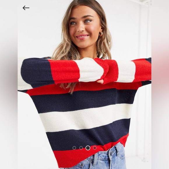 ASOS | Sweaters | Red White And Blue Striped Sweater Fron Asos | Poshmark